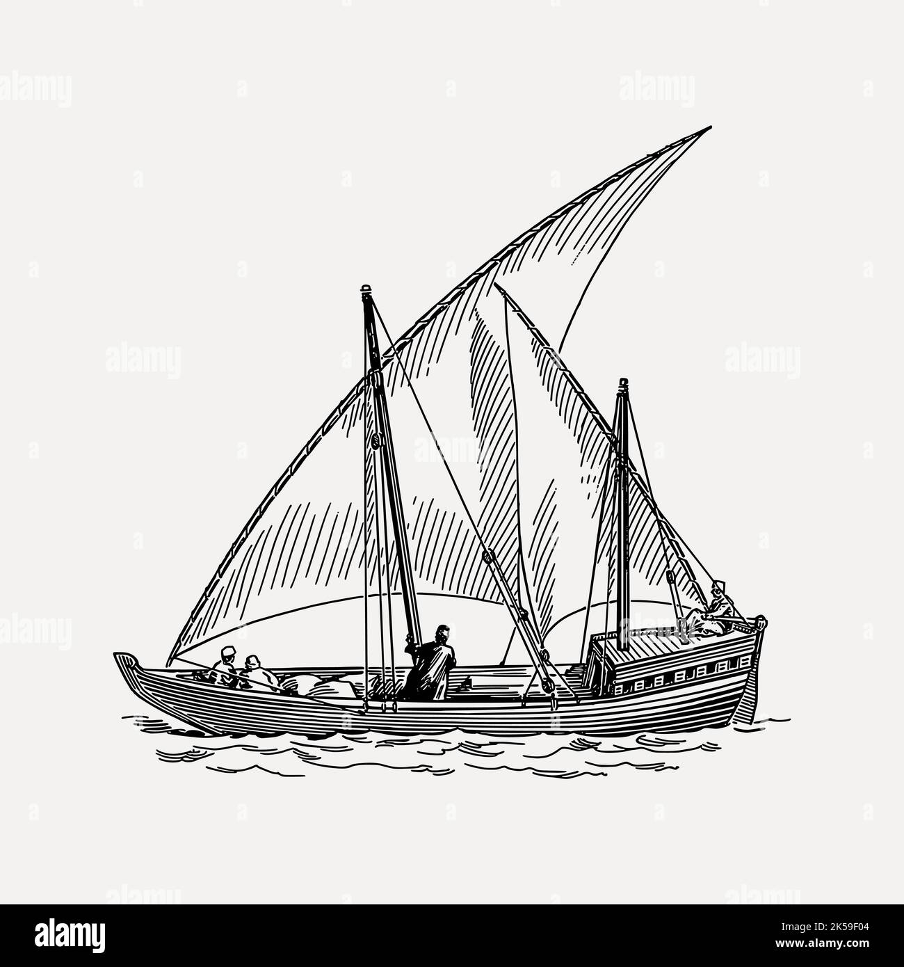 Ship collage element, vintage adventure illustration vector Stock ...