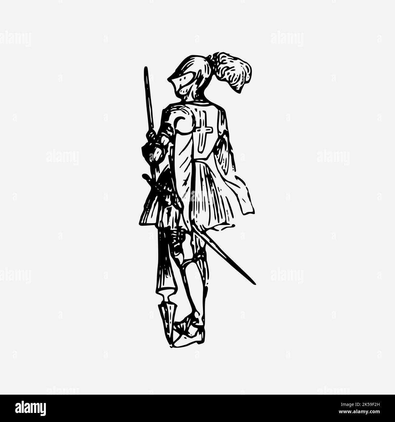 French knight clipart, historic people illustration vector Stock Vector ...