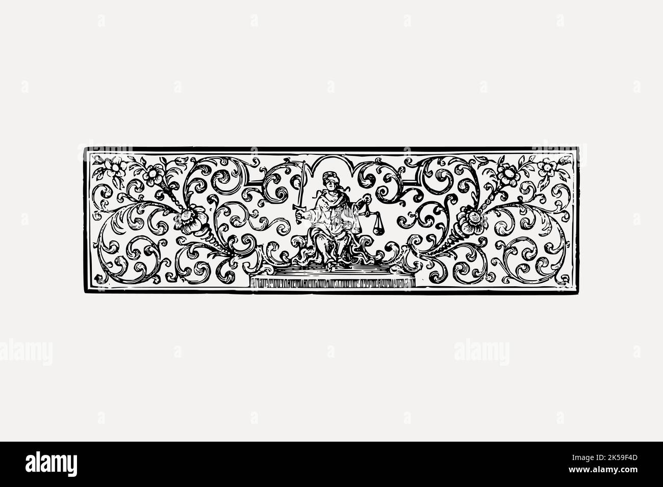 Decorative divider clipart, justice illustration vector Stock Vector ...