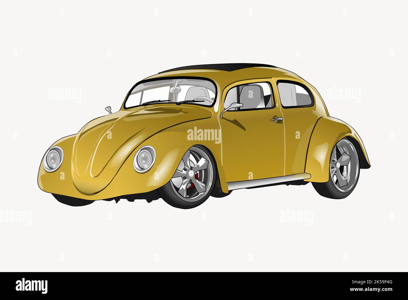 Yellow classic car clipart, vehicle illustration vector Stock Vector ...