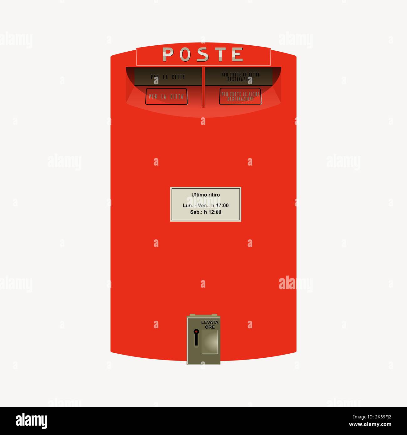 Red post box clipart, object illustration vector Stock Vector Image ...