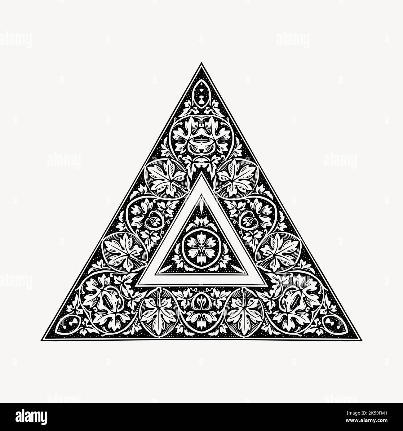 Vintage decorative triangle illustration clipart vector Stock Vector ...
