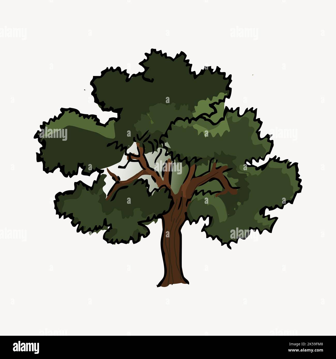 Lone tree clipart, botanical illustration vector Stock Vector Image ...