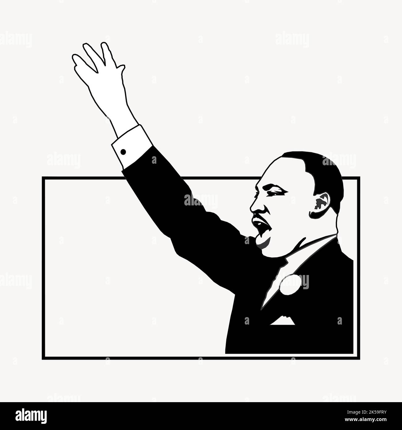 Martin Luther King drawing, famous person illustration vector Stock ...
