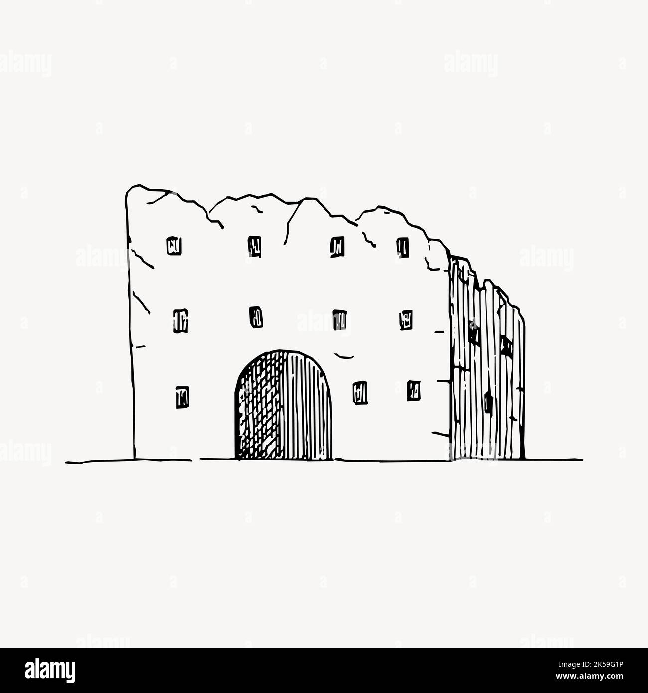 Building ruin illustration clipart vector Stock Vector Image & Art - Alamy