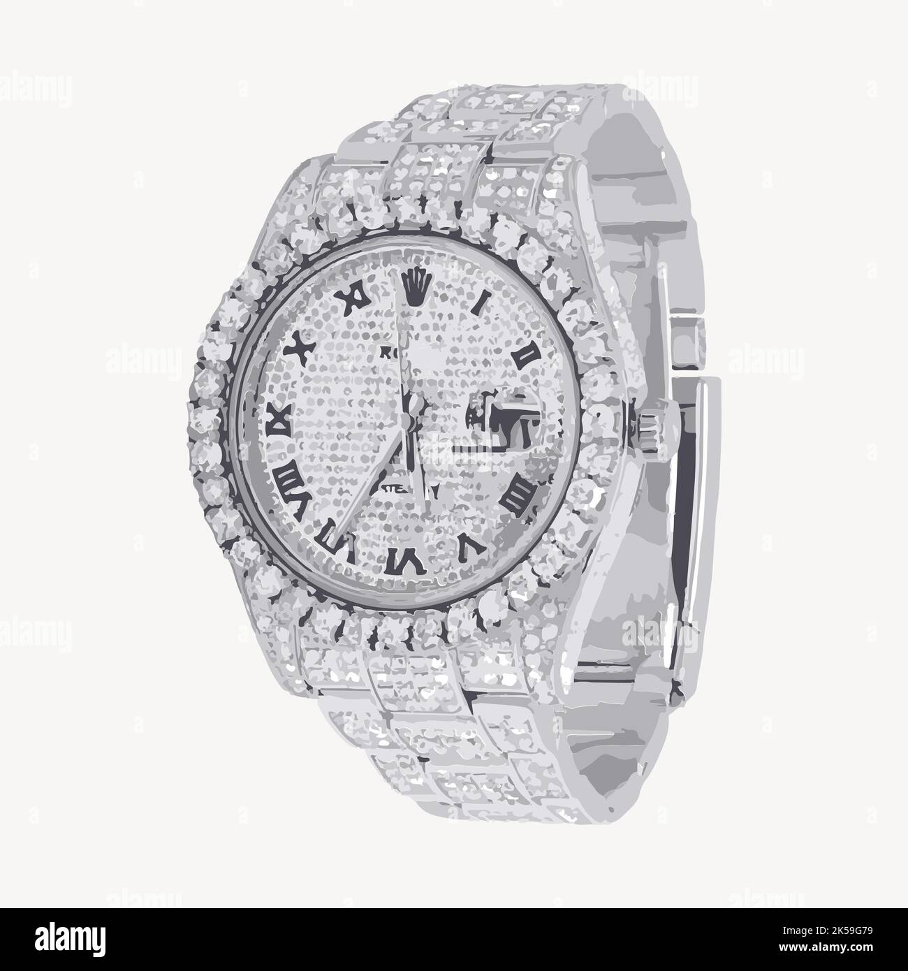 Diamond wristwatch clipart, accessory illustration vector Stock Vector ...