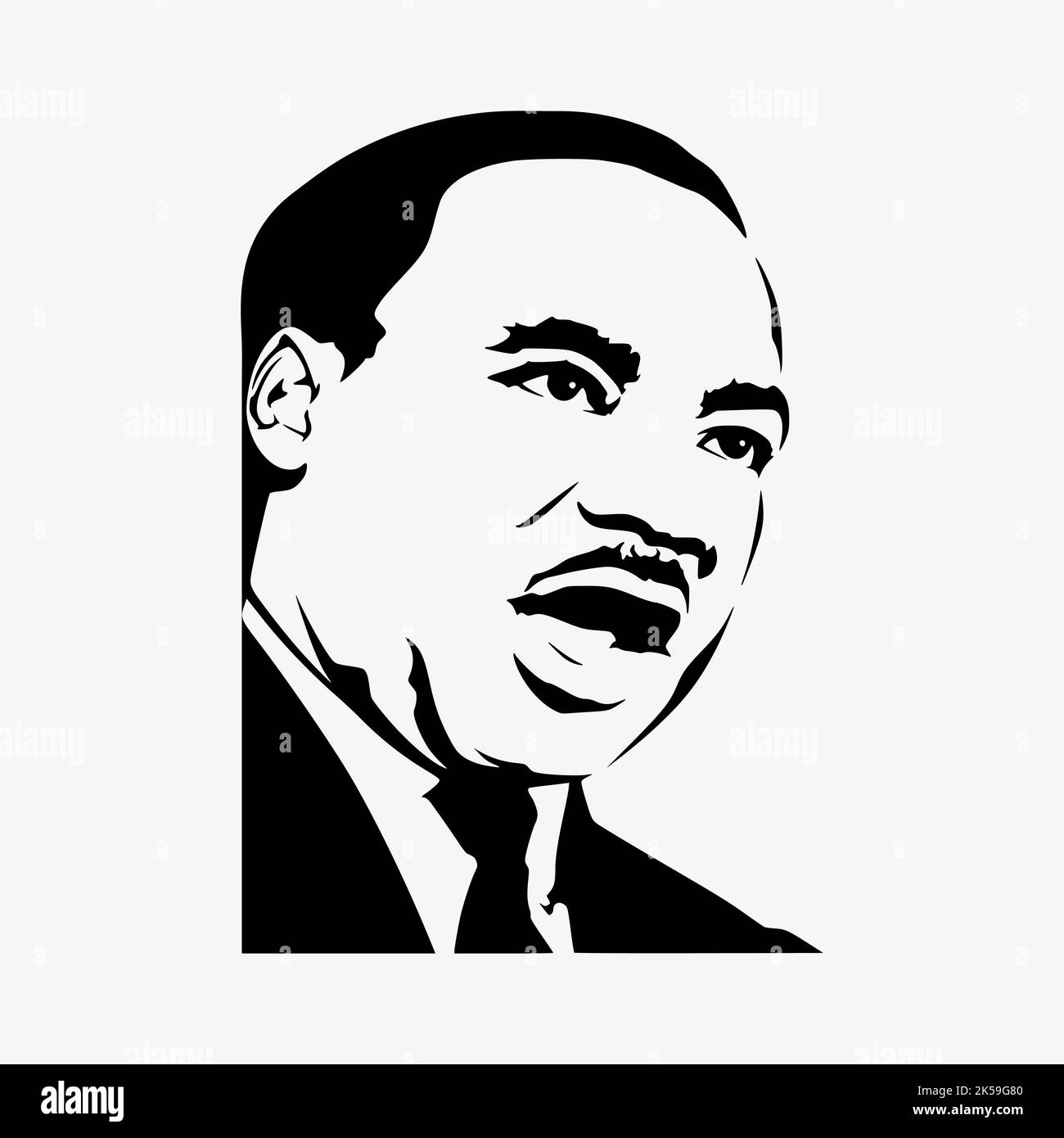 Martin Luther King drawing, famous person portrait vector Stock Vector ...