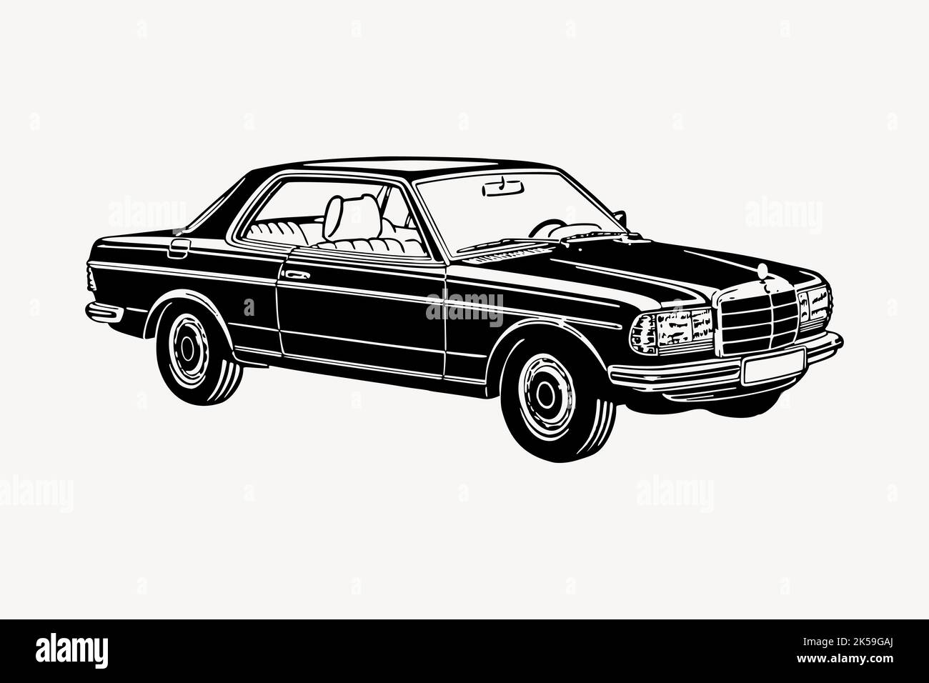 Classic car drawing, vehicle illustration vector Stock Vector Image ...