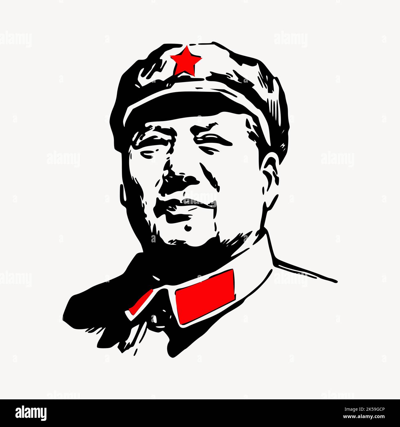 Mao Zedong drawing, former Chinese president portrait vector Stock ...