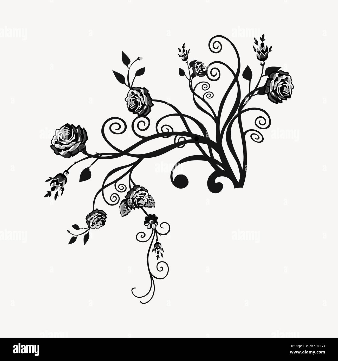 Flower flourish illustration clipart vector Stock Vector Image & Art ...