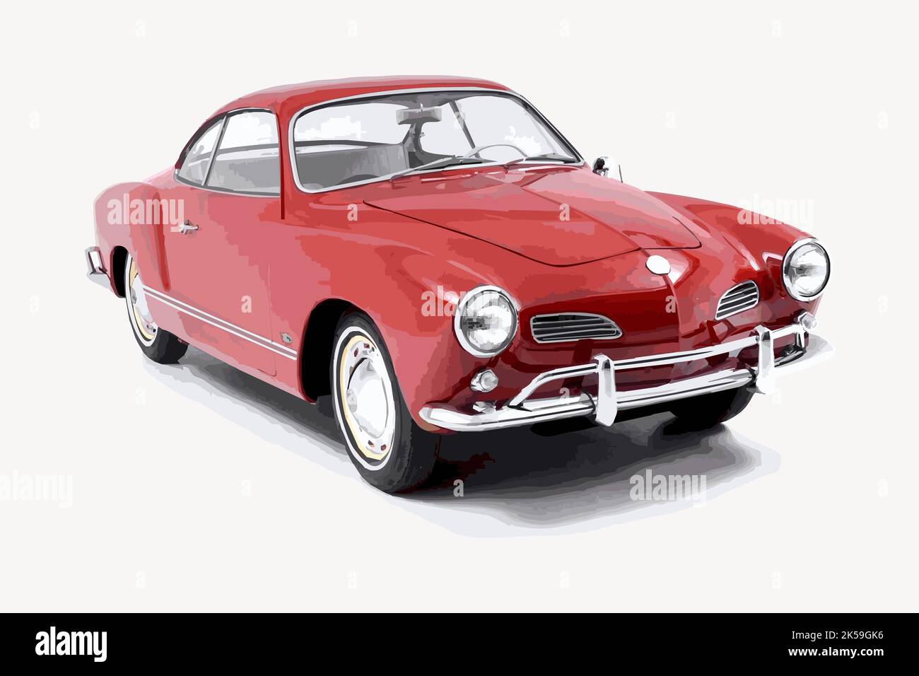 Red classic car clipart, vehicle illustration vector Stock Vector Image ...