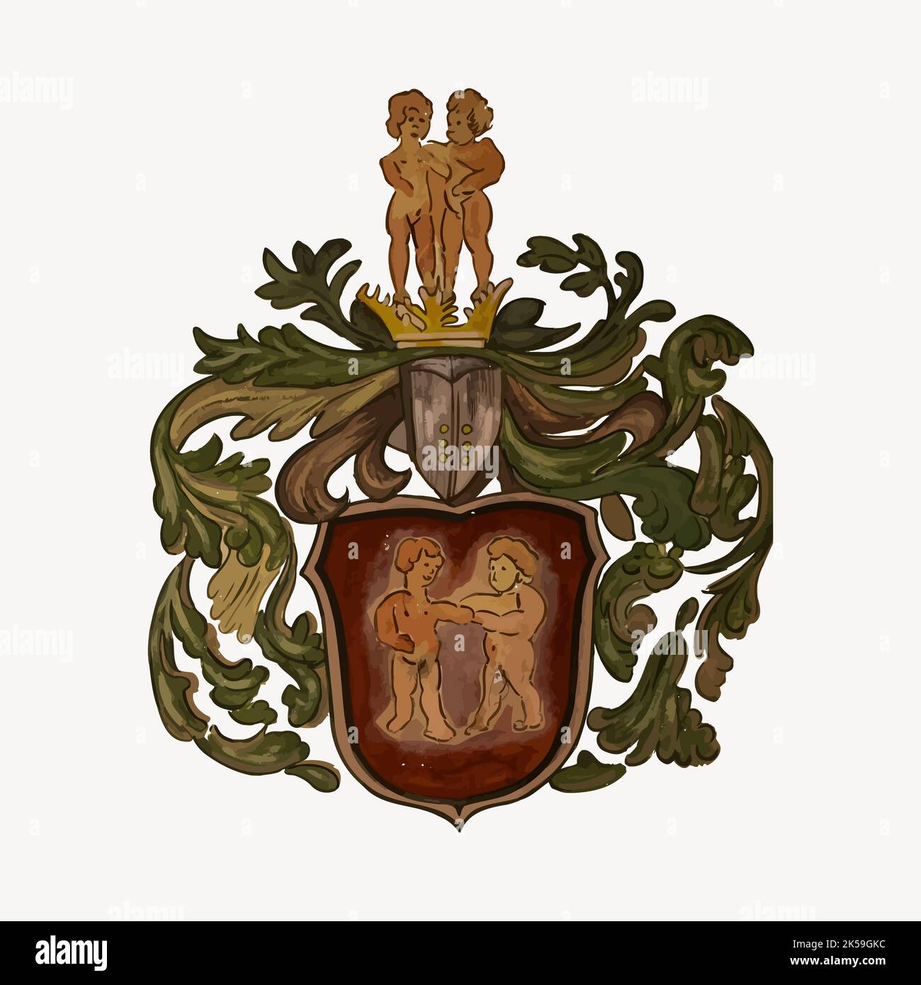 Twin coat of arms illustration clipart vector Stock Vector Image & Art ...