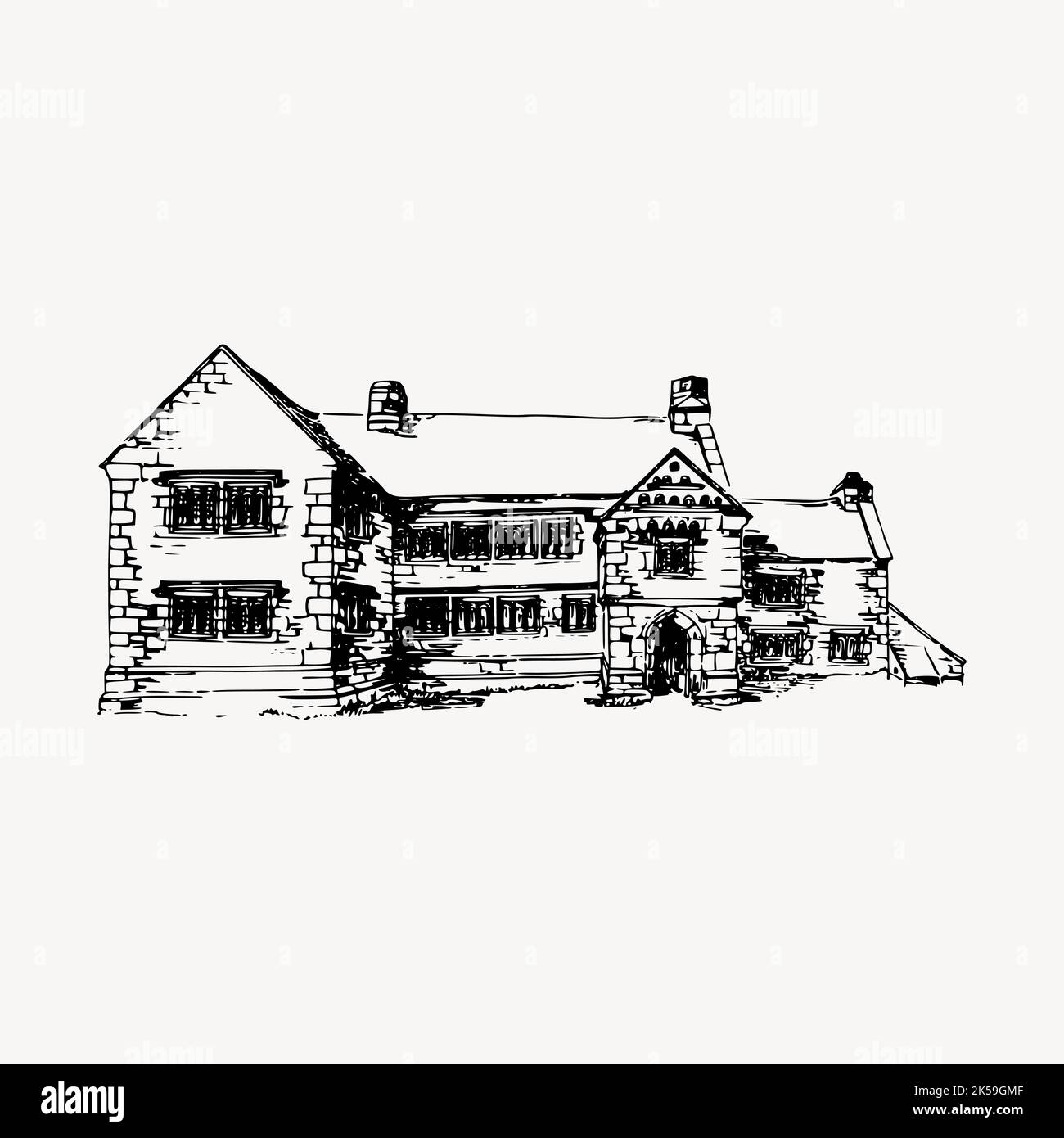 Vintage house illustration clipart vector Stock Vector Image & Art - Alamy