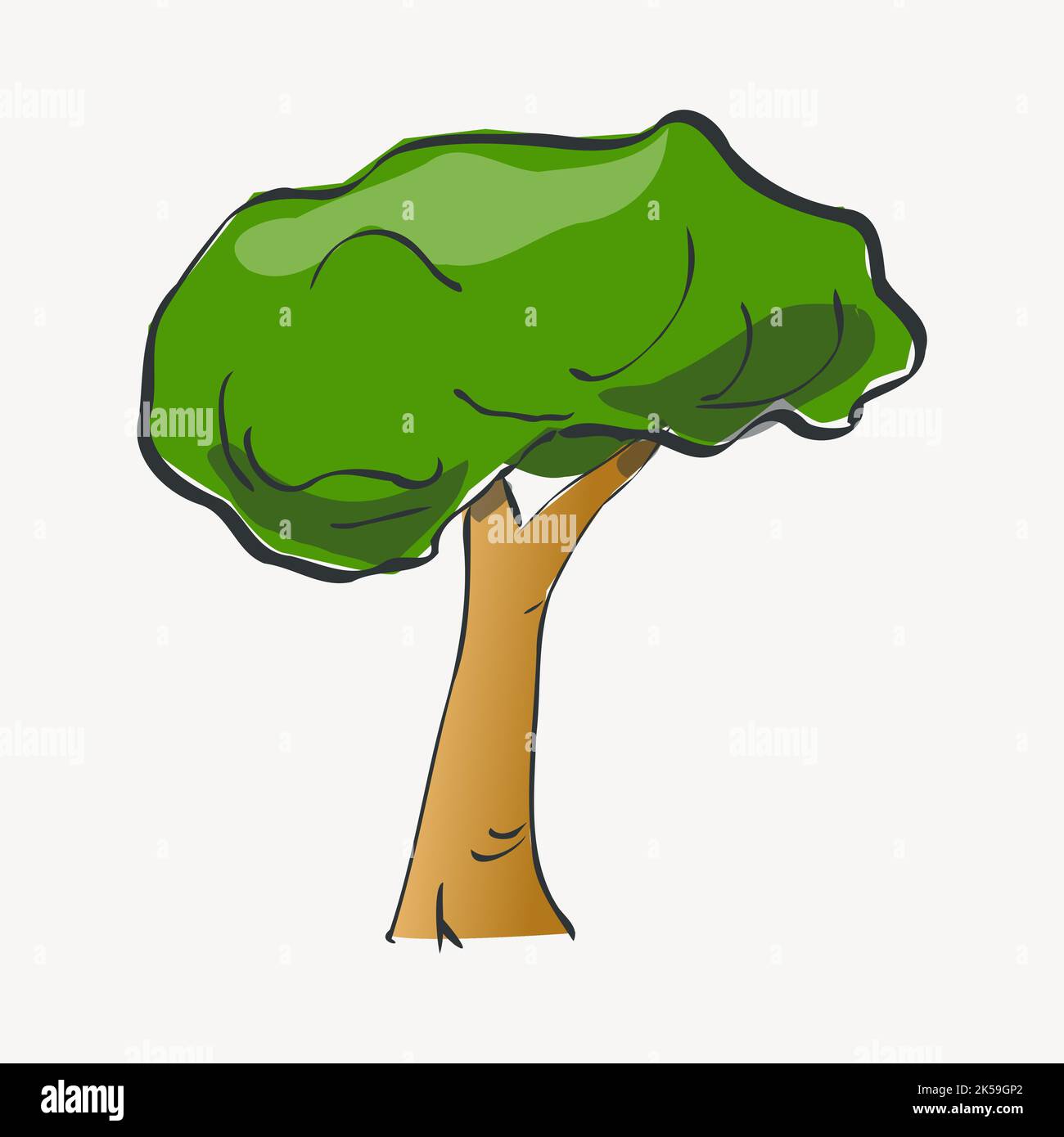 Lone tree clipart, botanical illustration vector Stock Vector Image ...