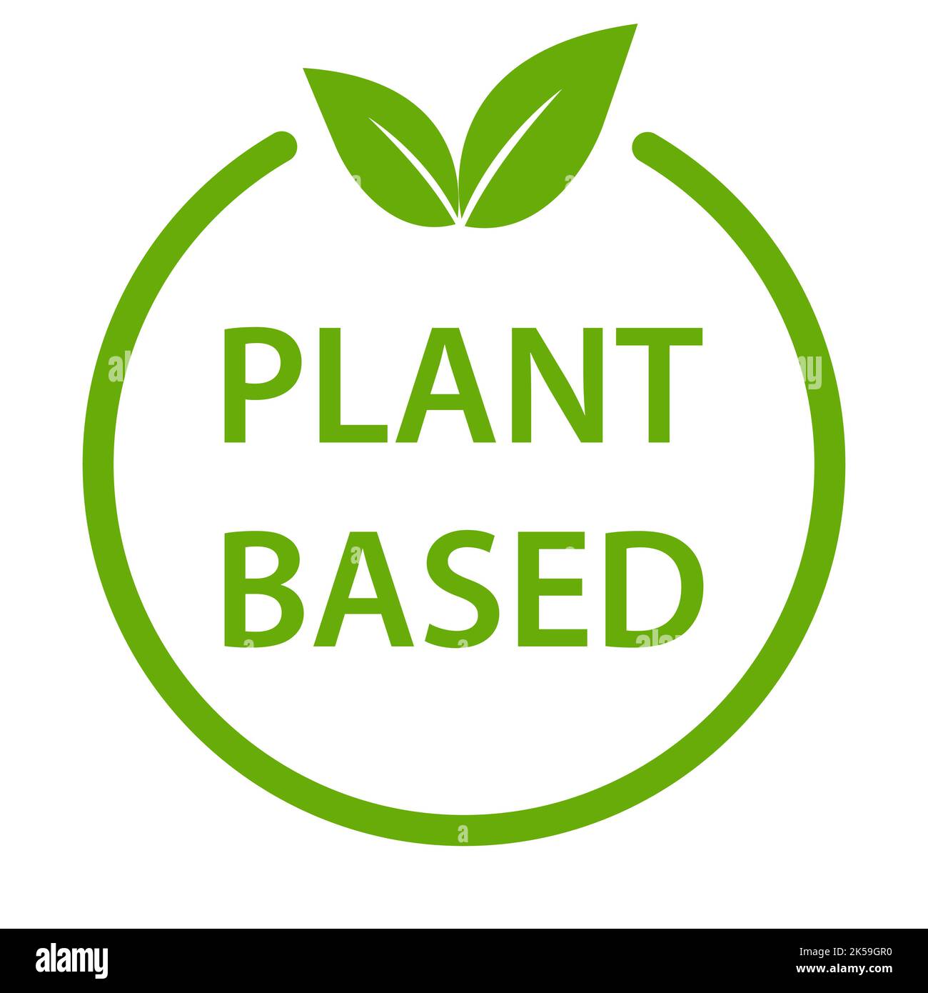 Plant based icon vector healthy food symbol vegan badge, vegetarian ...