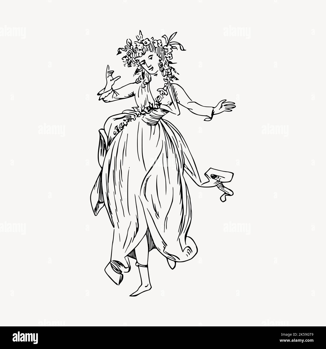 Dancing nymph illustration clipart vector Stock Vector Image & Art - Alamy
