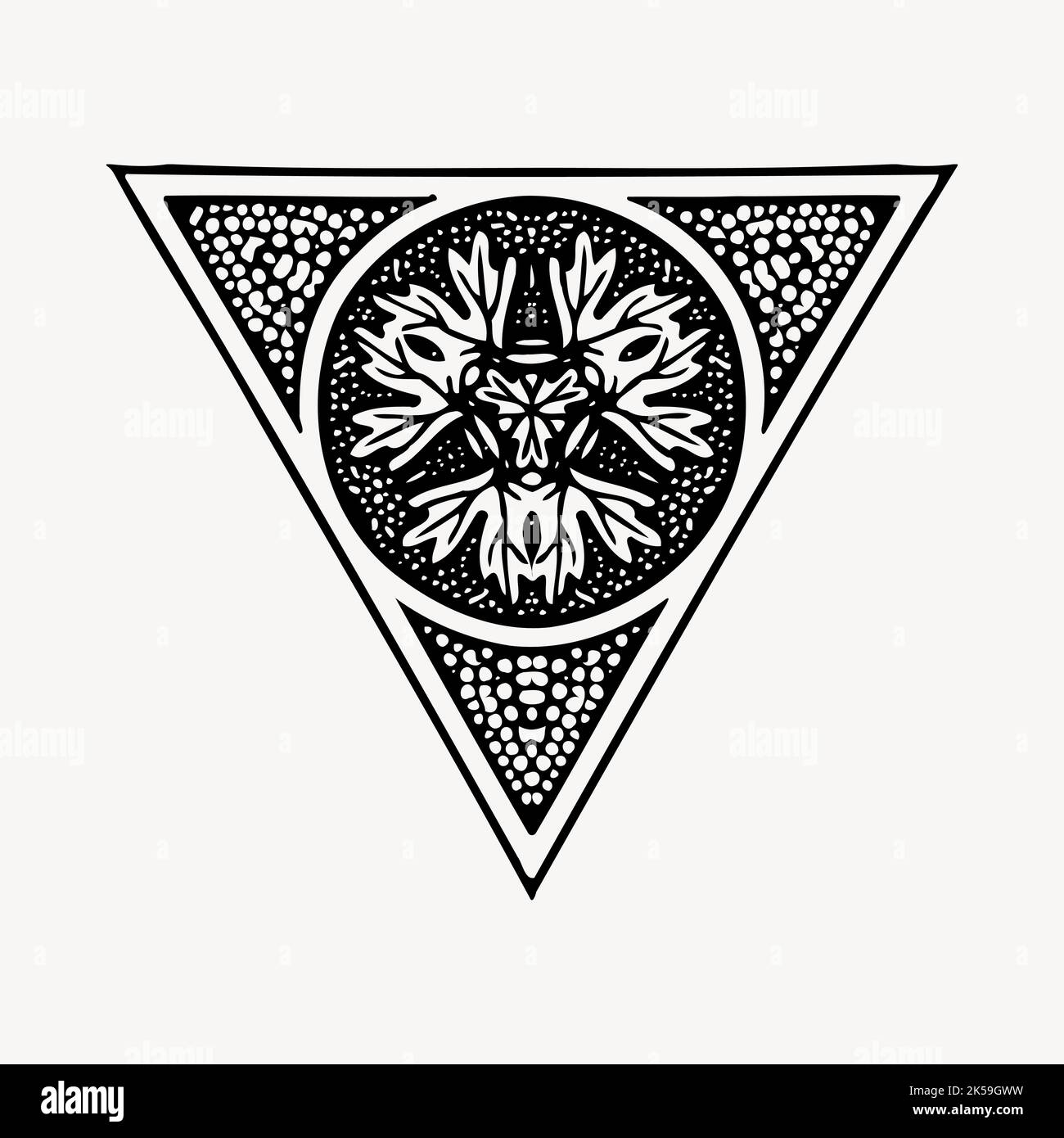 Vintage decorative triangle illustration clipart vector Stock Vector ...