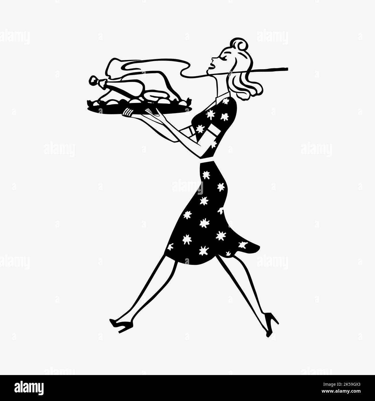 Waitress serving turkey clipart hi-res stock photography and images - Alamy