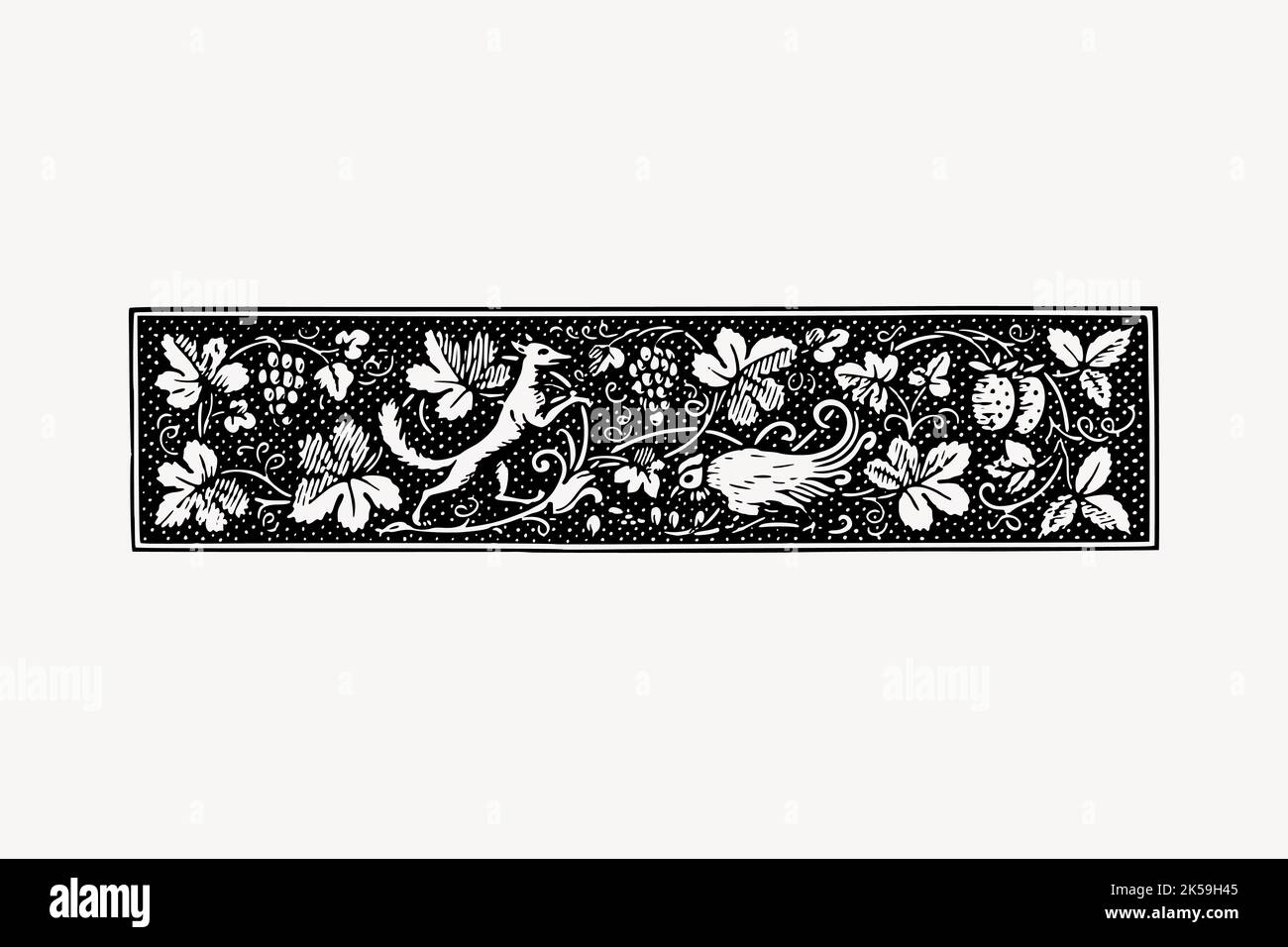 Vintage forest flourish illustration clipart vector Stock Vector Image ...