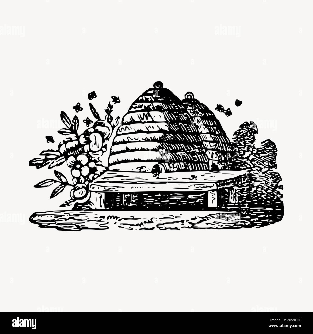 Beehive illustration clipart vector Stock Vector Image & Art - Alamy