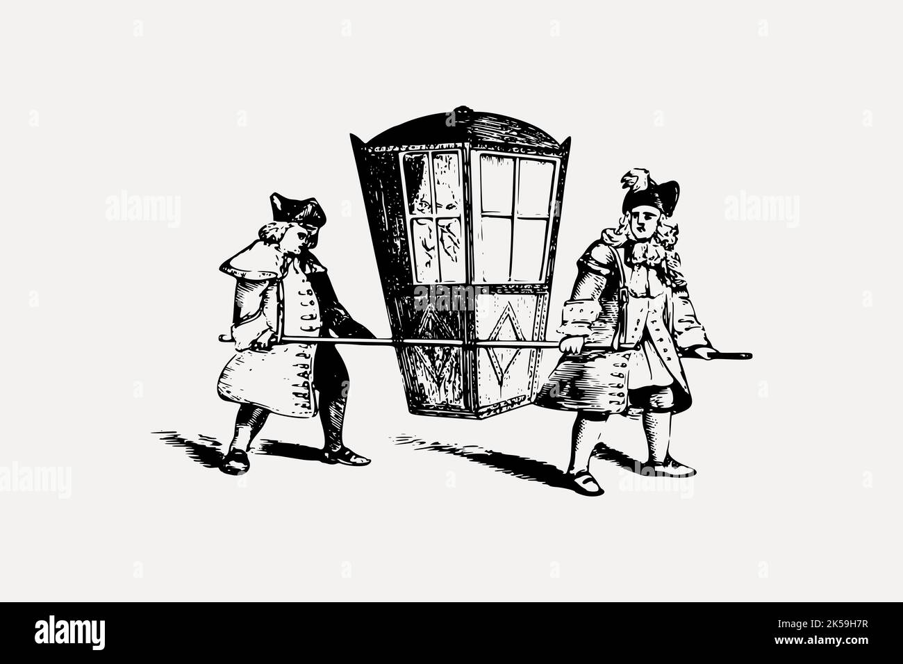 Sedan chair clipart, antique illustration vector Stock Vector Image ...