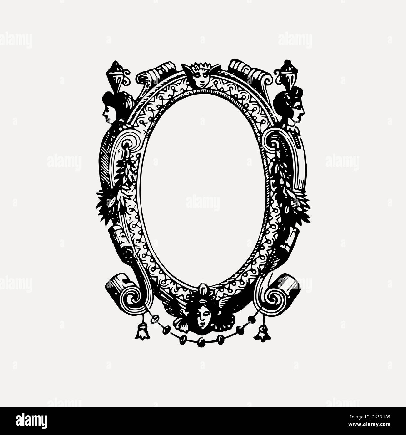 Oval Victorian Frames Drawing