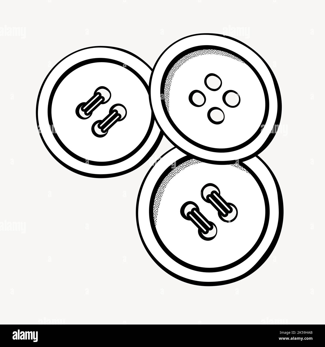 Buttons clipart, vintage hand drawn vector Stock Vector Image & Art - Alamy