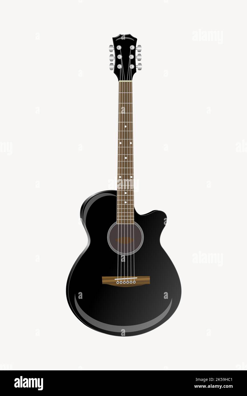 Acoustic guitar clipart, musical instrument illustration vector Stock ...