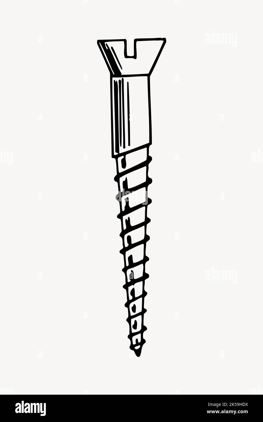 Screw clipart, vintage hand drawn vector Stock Vector Image & Art - Alamy