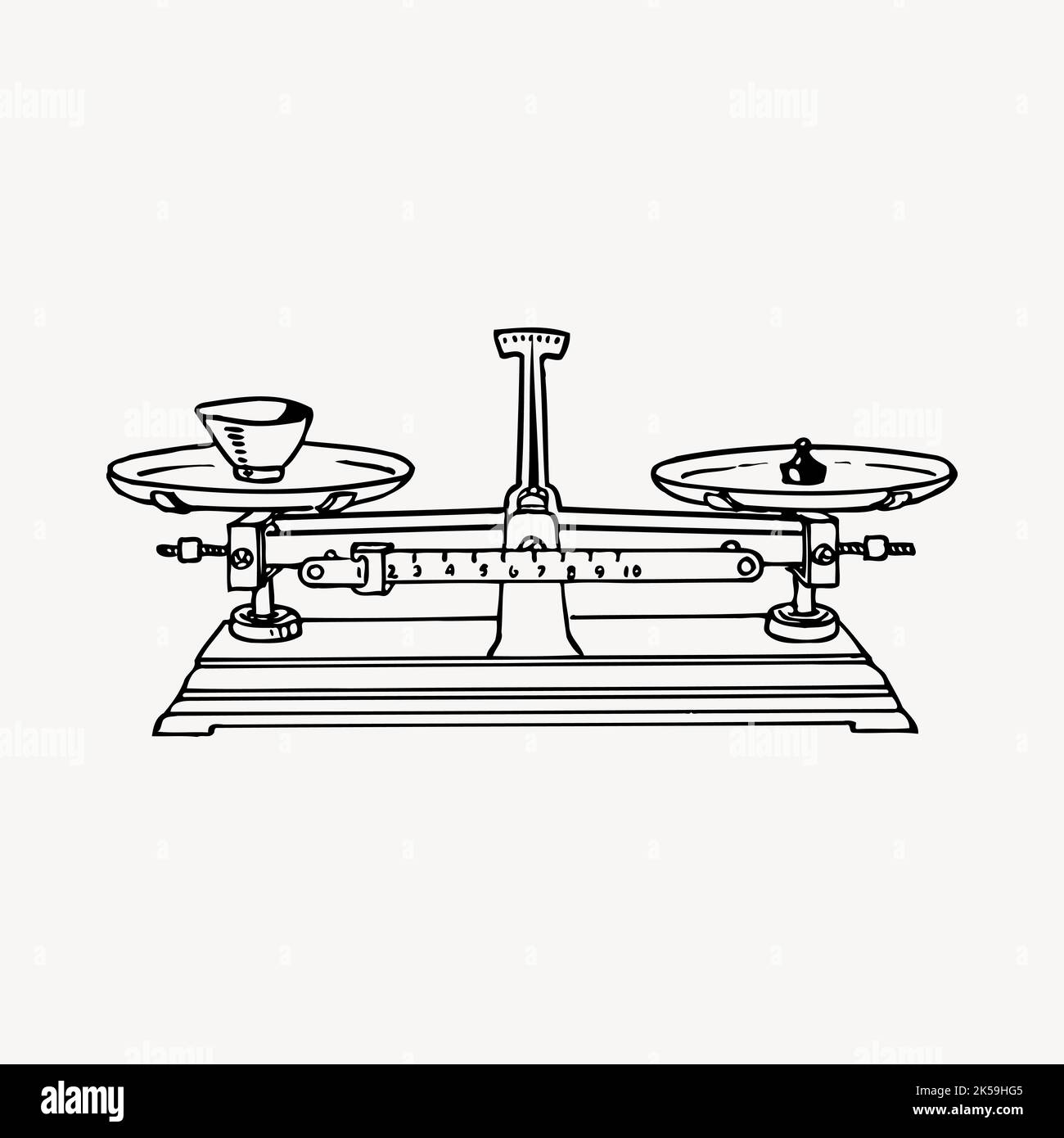 Balance scale clipart, vintage hand drawn vector Stock Vector Image ...