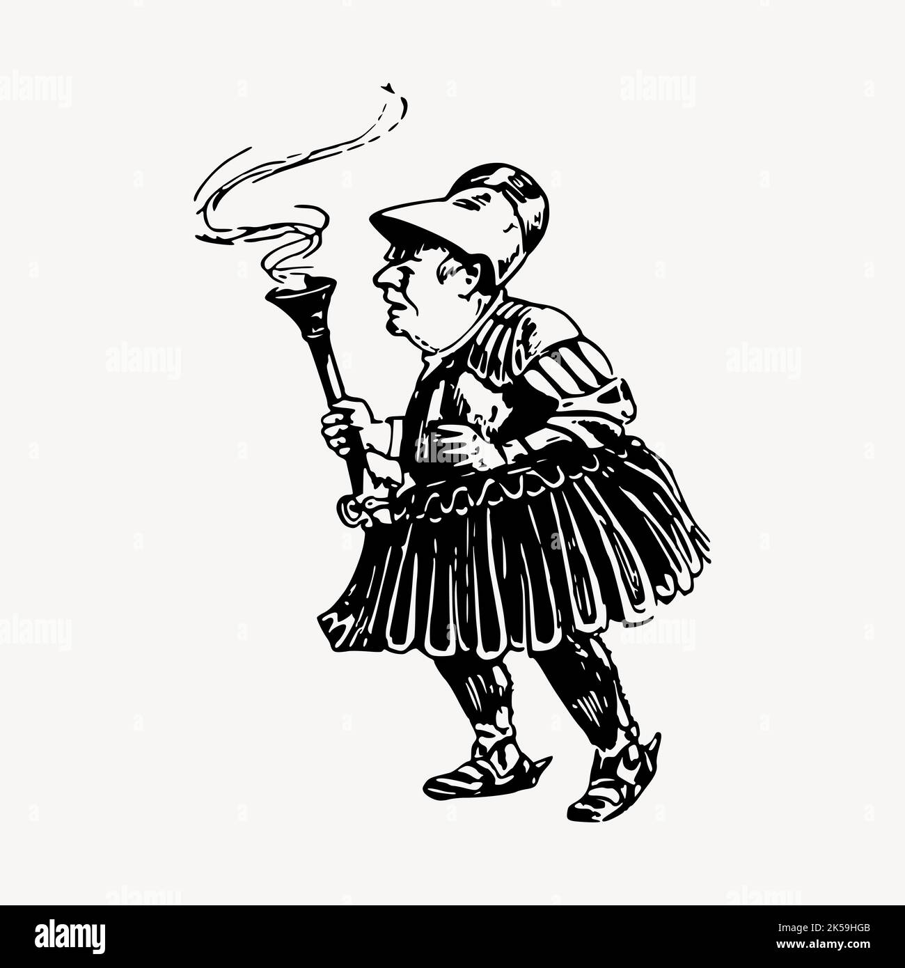 Historic man holding torch illustration clipart vector Stock Vector ...