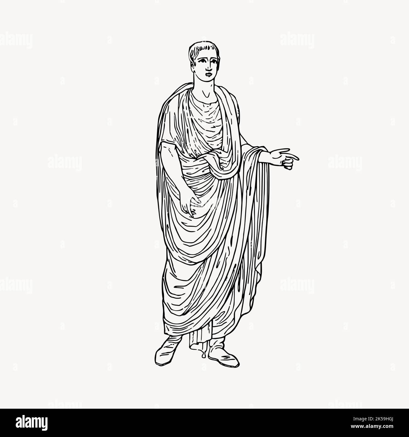 Roman man clipart, vintage hand drawn vector Stock Vector Image & Art ...