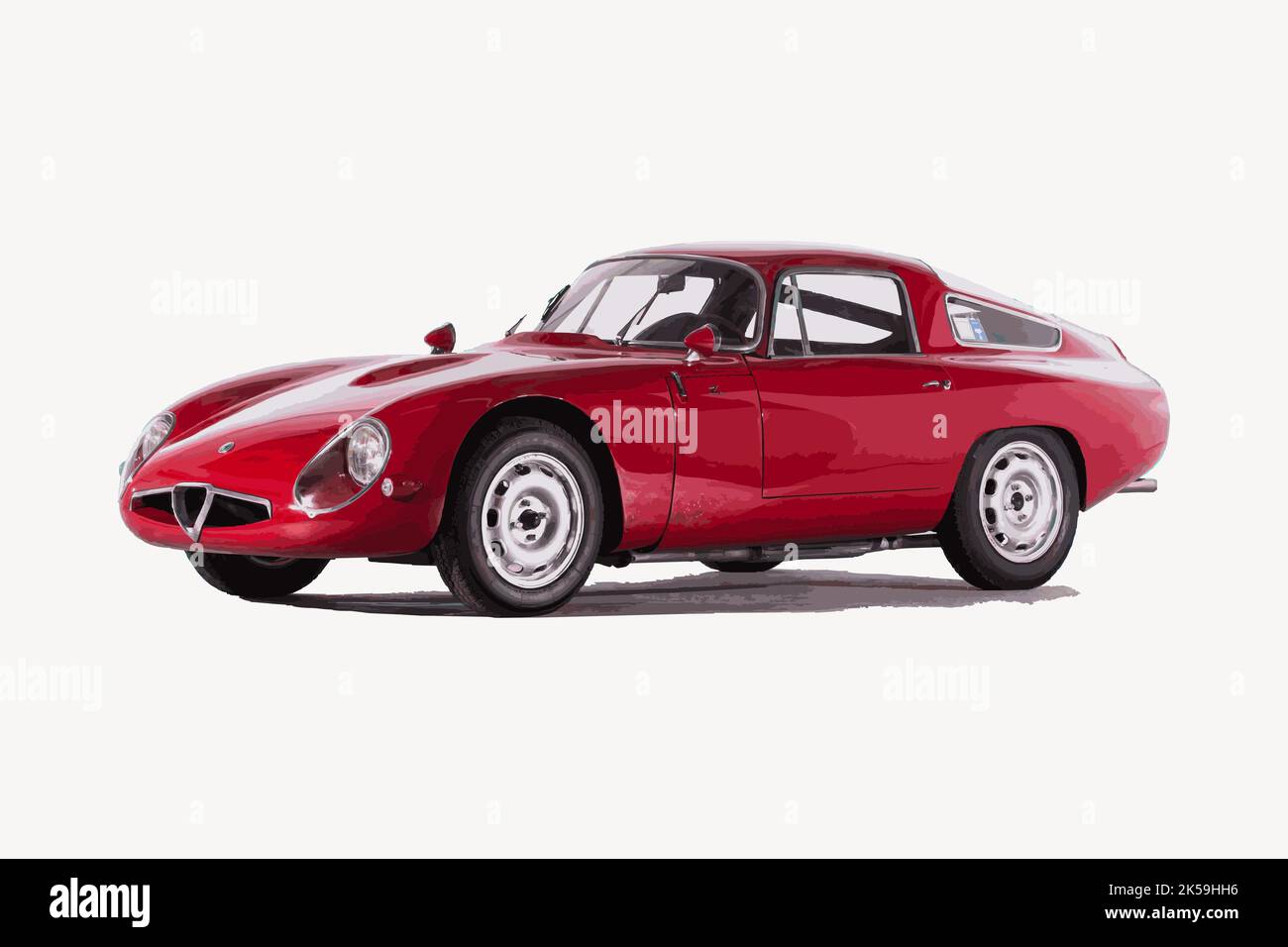 Red classic car clipart, vehicle illustration vector Stock Vector Image ...