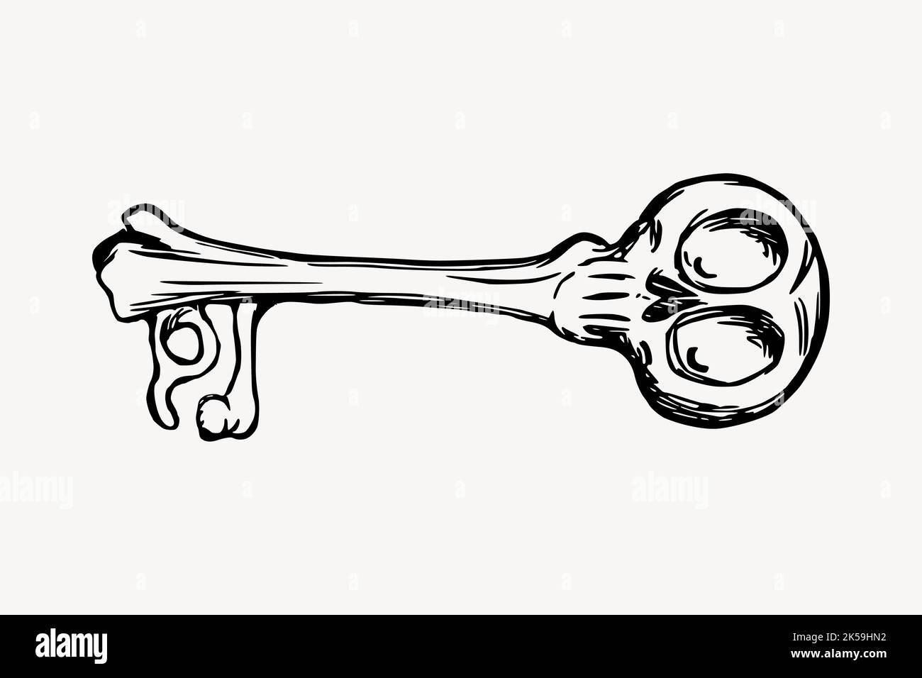 Skeleton key object illustration clipart vector Stock Vector Image ...