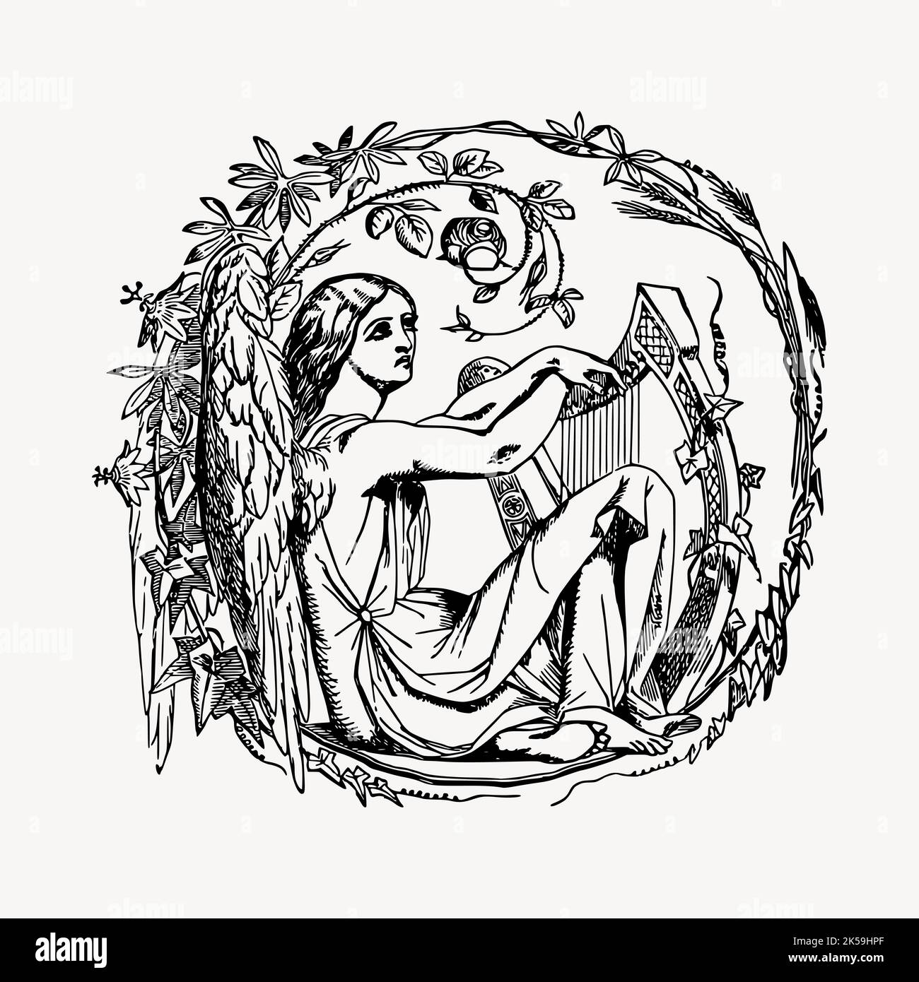 Angel badge illustration clipart vector Stock Vector Image & Art - Alamy