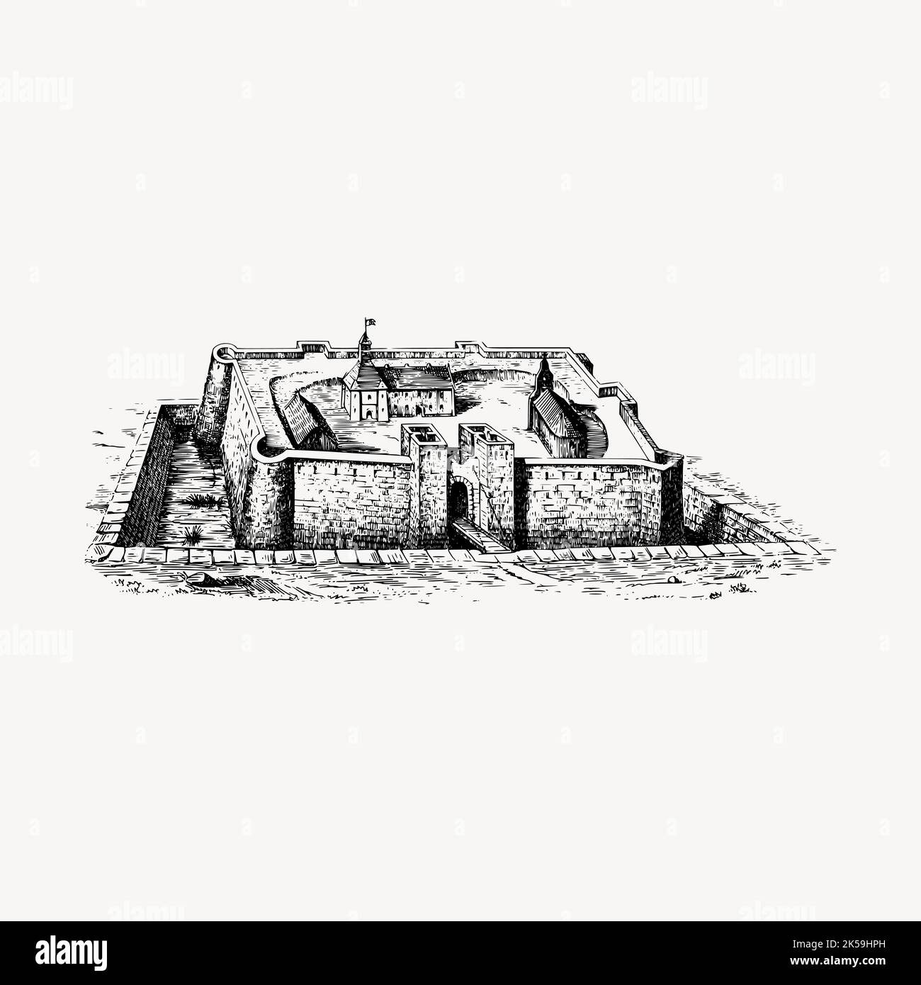 Fortress architecture illustration clipart vector Stock Vector Image ...