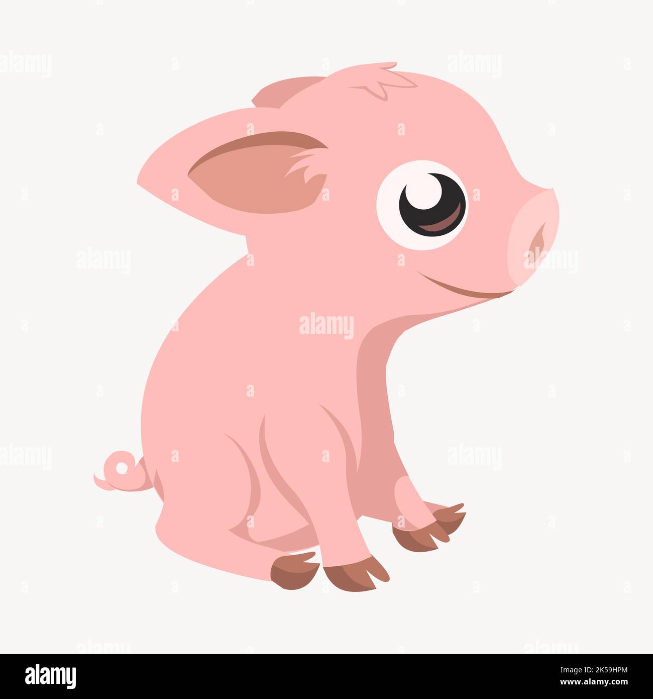 Baby pig clipart, animal illustration vector Stock Vector Image & Art ...