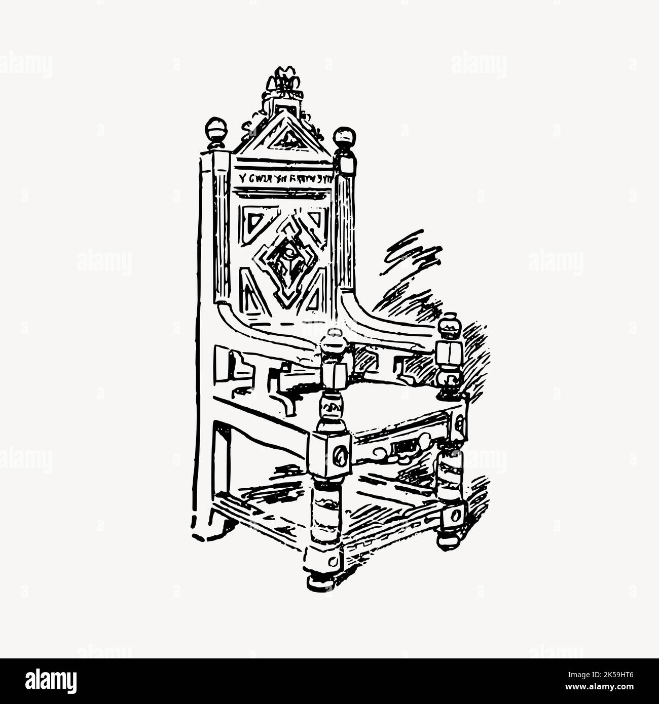 Wooden chair clipart, vintage hand drawn vector Stock Vector Image ...