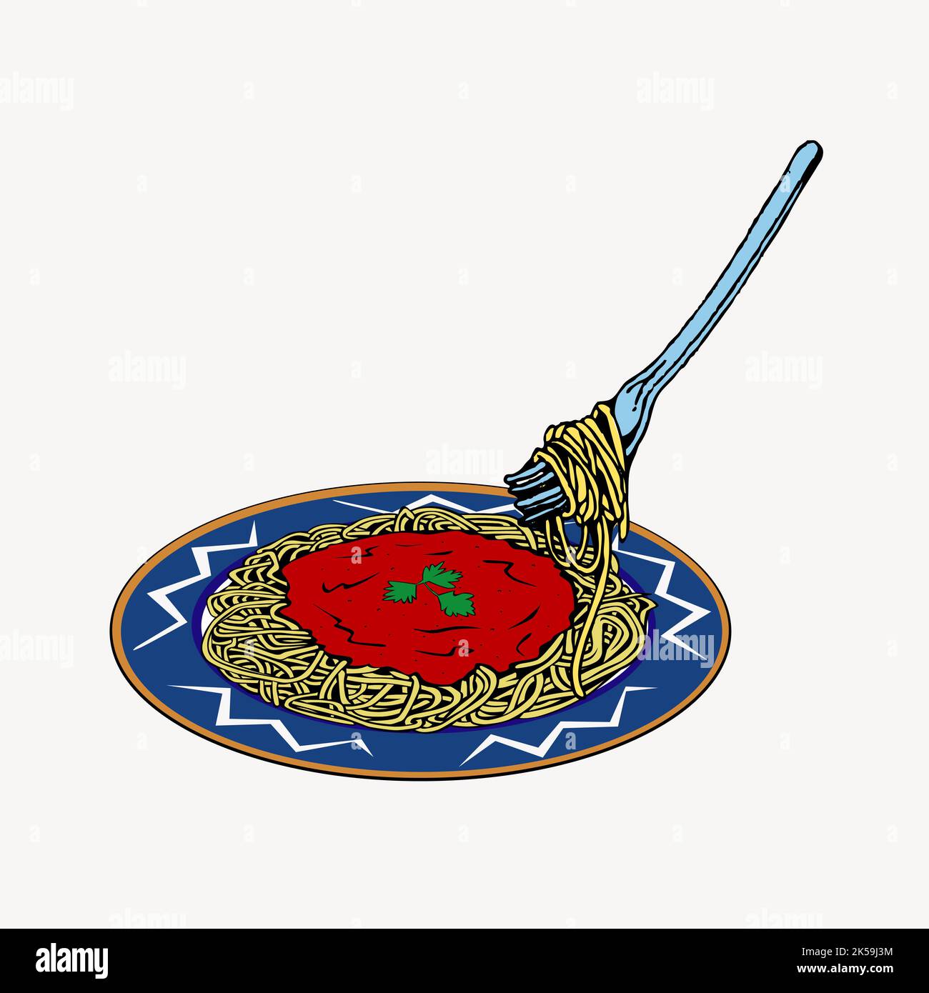 Spaghetti clipart, food illustration vector Stock Vector Image & Art ...