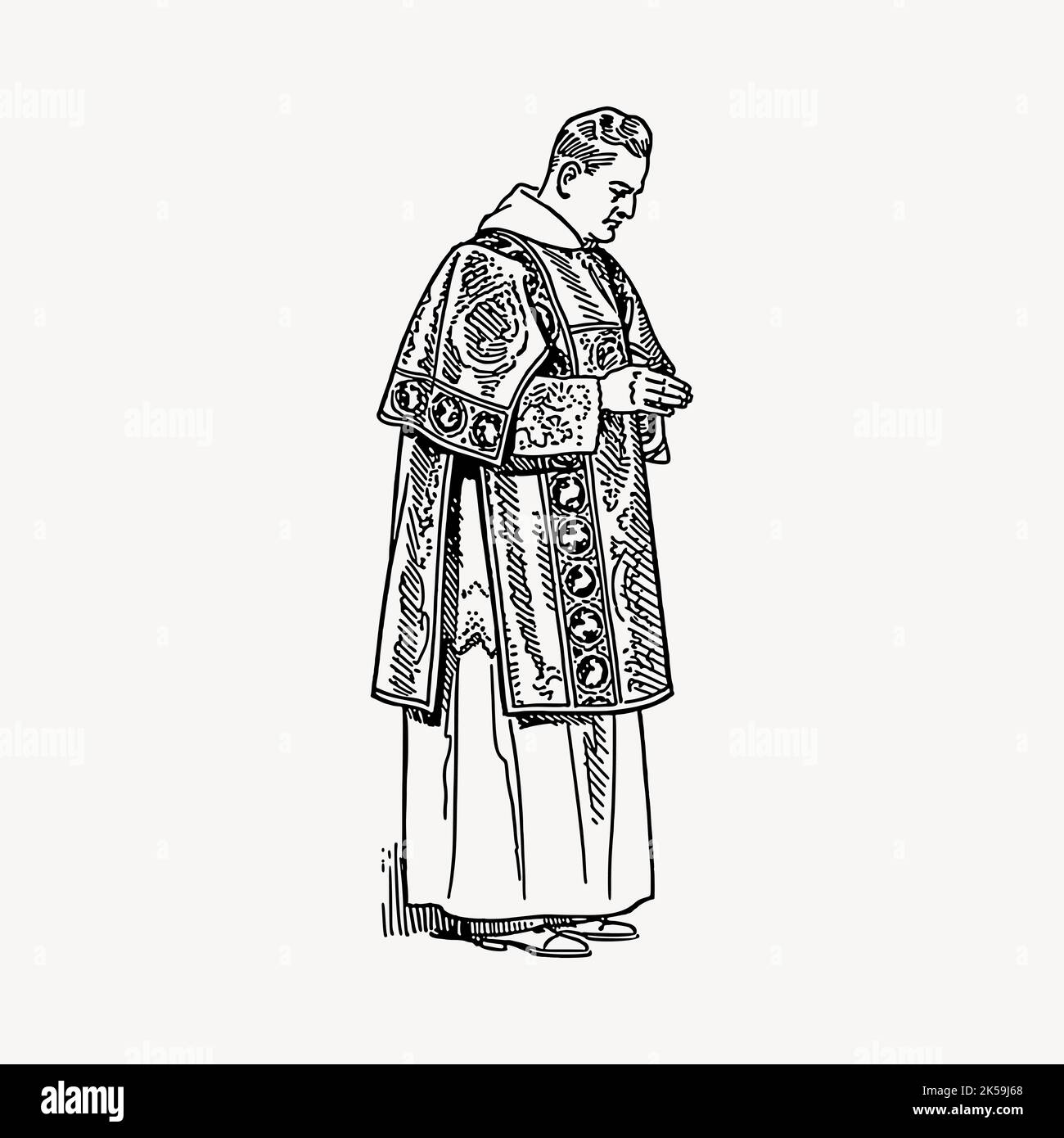 Pastor clipart, vintage hand drawn vector Stock Vector Image & Art - Alamy