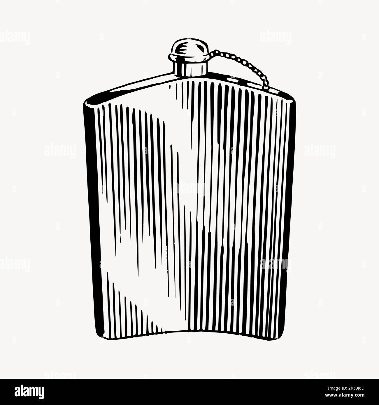 Alcohol flask clipart, vintage hand drawn vector Stock Vector Image ...