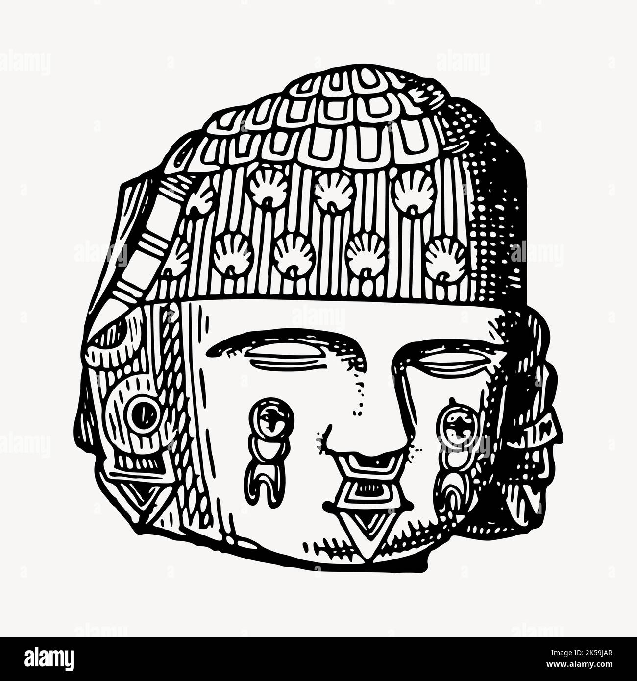 Aztec sculpture head clipart Stock Vector Images - Alamy