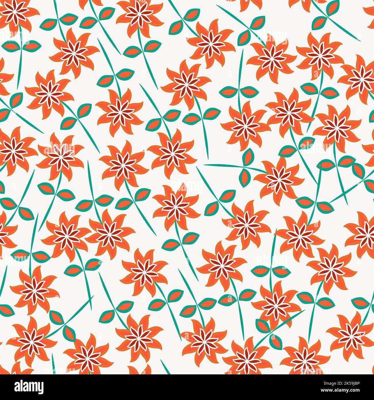 Flower pattern clipart, Spring illustration vector Stock Vector Image ...