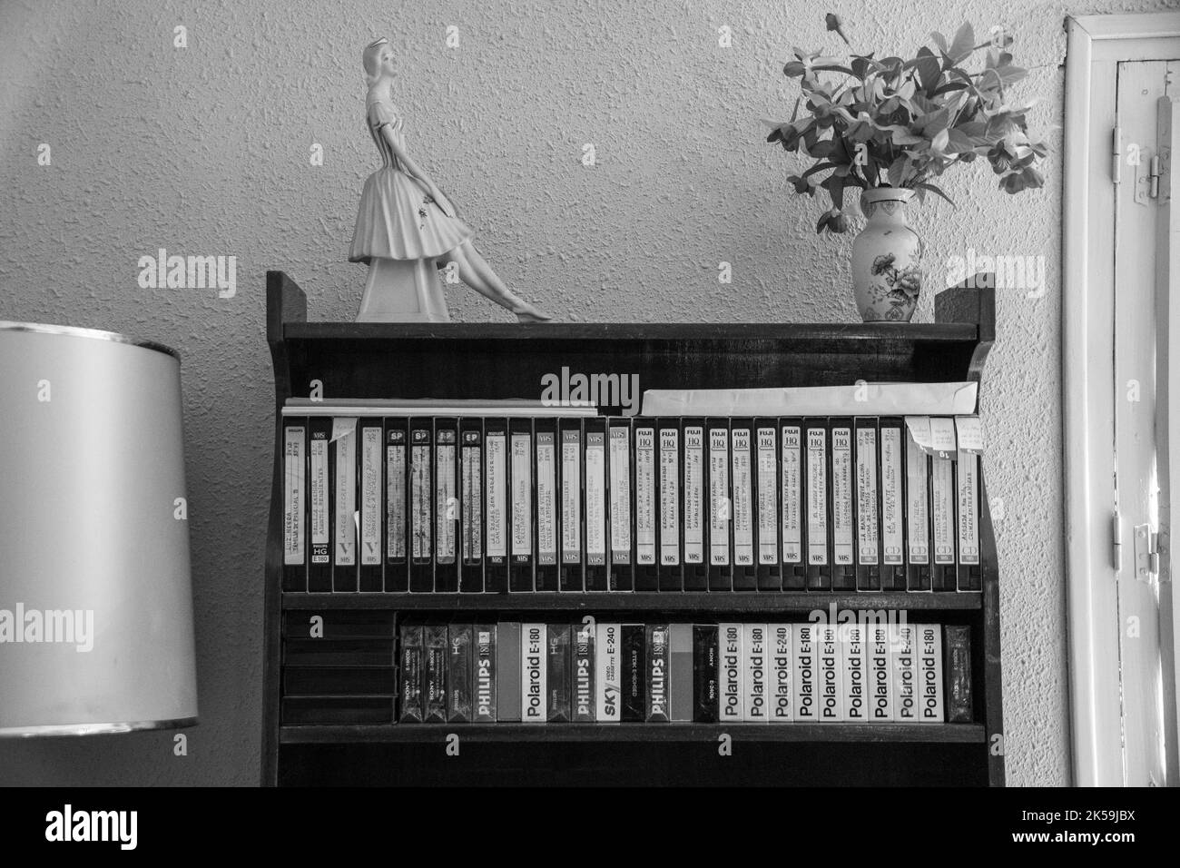 Collection of vintage videotape in a retro shelf Stock Photo - Alamy