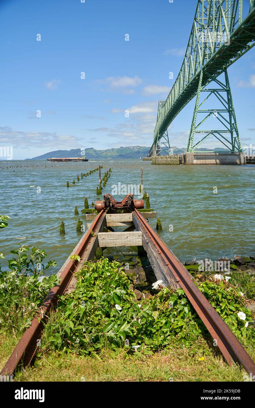 Astoria-Megler Bridge on the Columbia River in Astoria, Oregon. View of ...