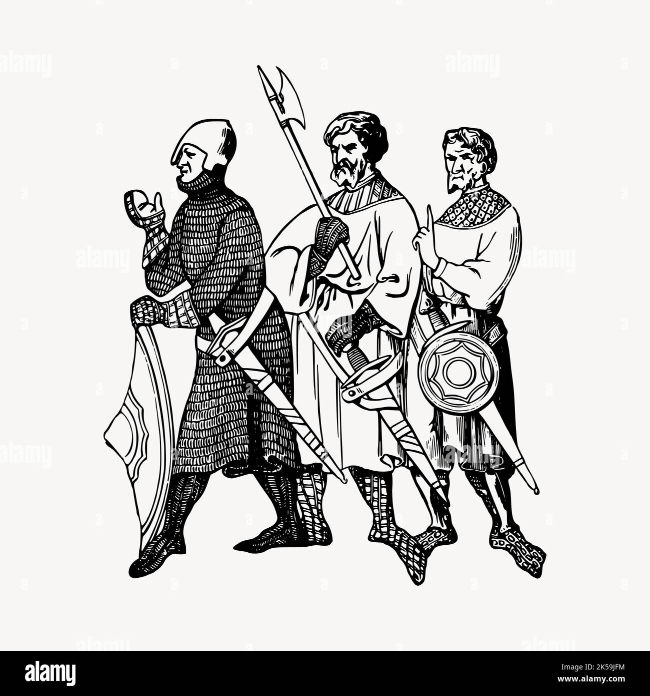 Medieval warriors clipart Stock Vector Images - Alamy