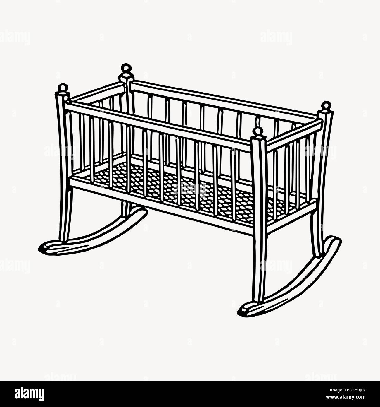 Baby Cradle Clip Art Black And White