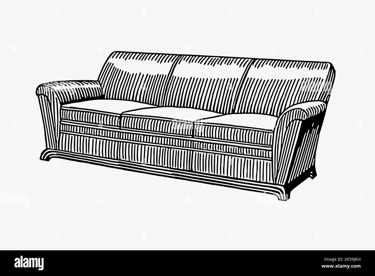 Couch clipart, vintage hand drawn vector Stock Vector Image & Art - Alamy