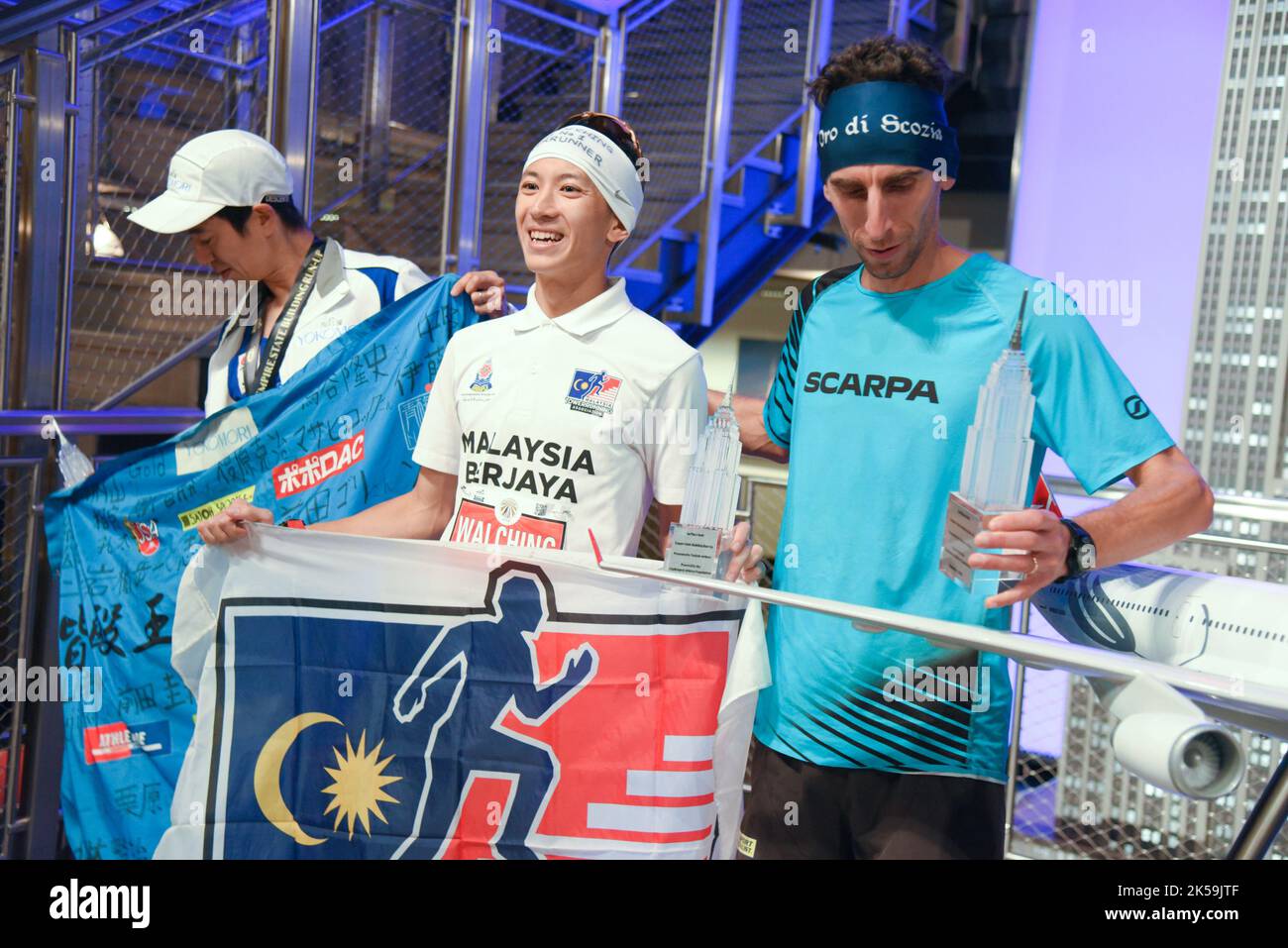 New, York, October 6, 2022. Top three men's finishers Ryoji Watanabe ...