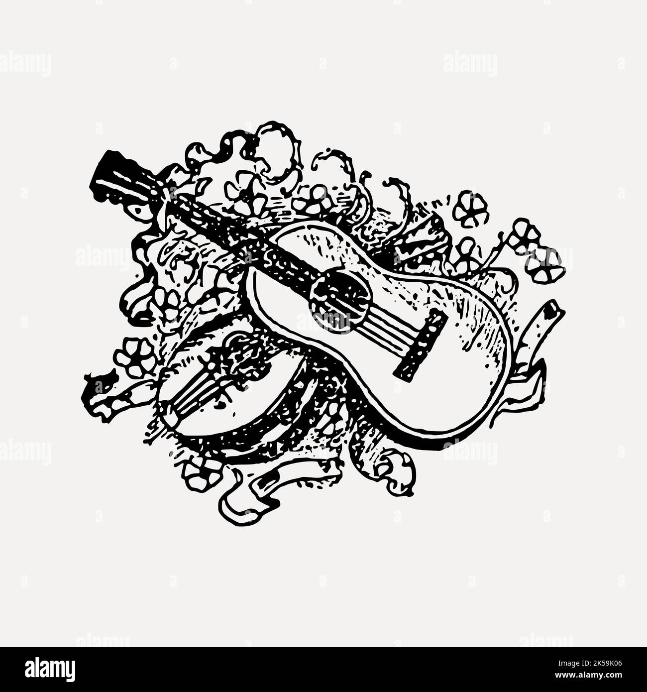 Acoustic guitars drawing hi-res stock photography and images - Alamy